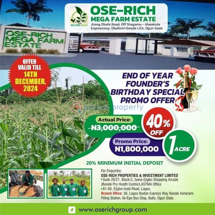 For sale: Commercial Land Ose Rich Farm Estate Mokoloki Asipa Obafemi ...